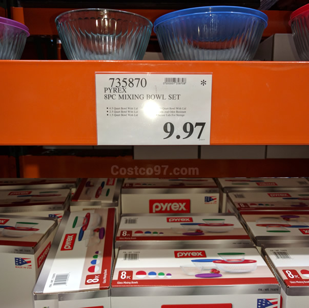 Pyrex 8 piece Glass Mixing Bowl Set Costco97