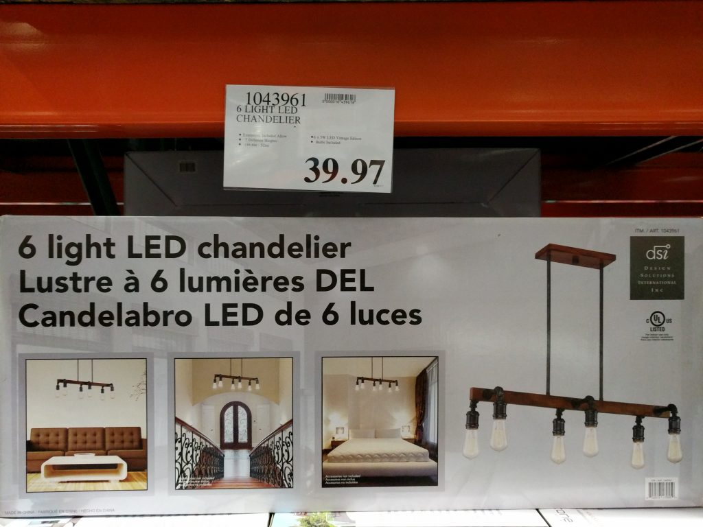 6 Light LED Chandelier - Costco97.com