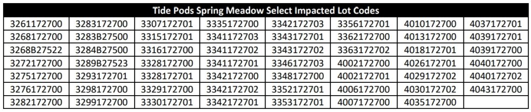 RECALL: Tide Pods - Spring Meadow - Costco97.com